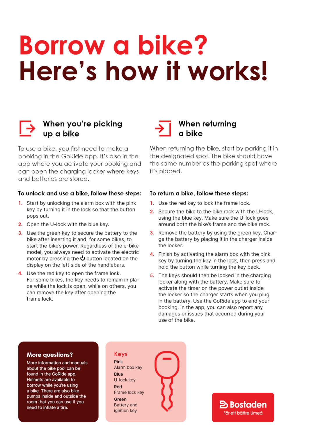 Borrow a bike? Here's how it works! - Bostaden